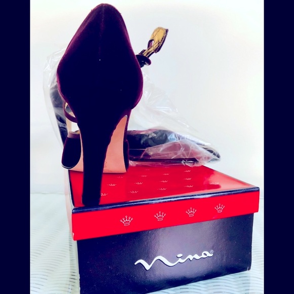 Nina | Shoes | Deep Plum Rayon Velvet Satin Open Side Mary Jane Pump 4 ...